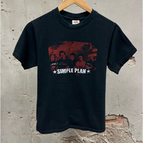 Vintage | Shirts | Simple Plan Vintage Y2k Black Short Sleeve Band Tee ...